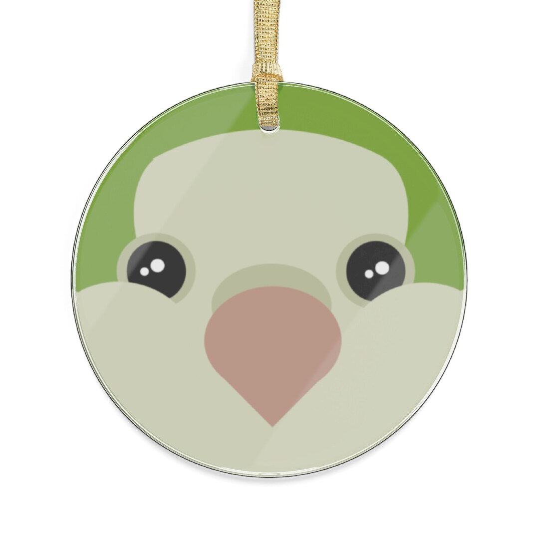 Chubby Green Quaker Acrylic Ornaments, Cute Quaker Ornament, Parrot ...