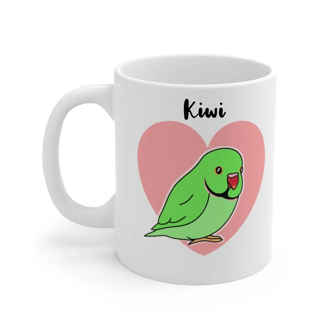Personalized Indian Ringneck Mug, Cute Green Alexandrine Mug 11oz ...
