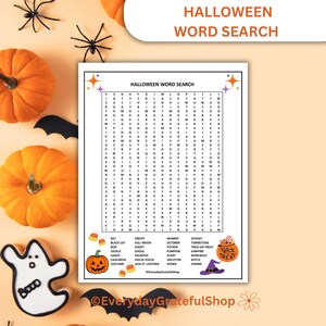 Halloween Word Search, Spooky Fun for Kids & Adults, Halloween Activity ...