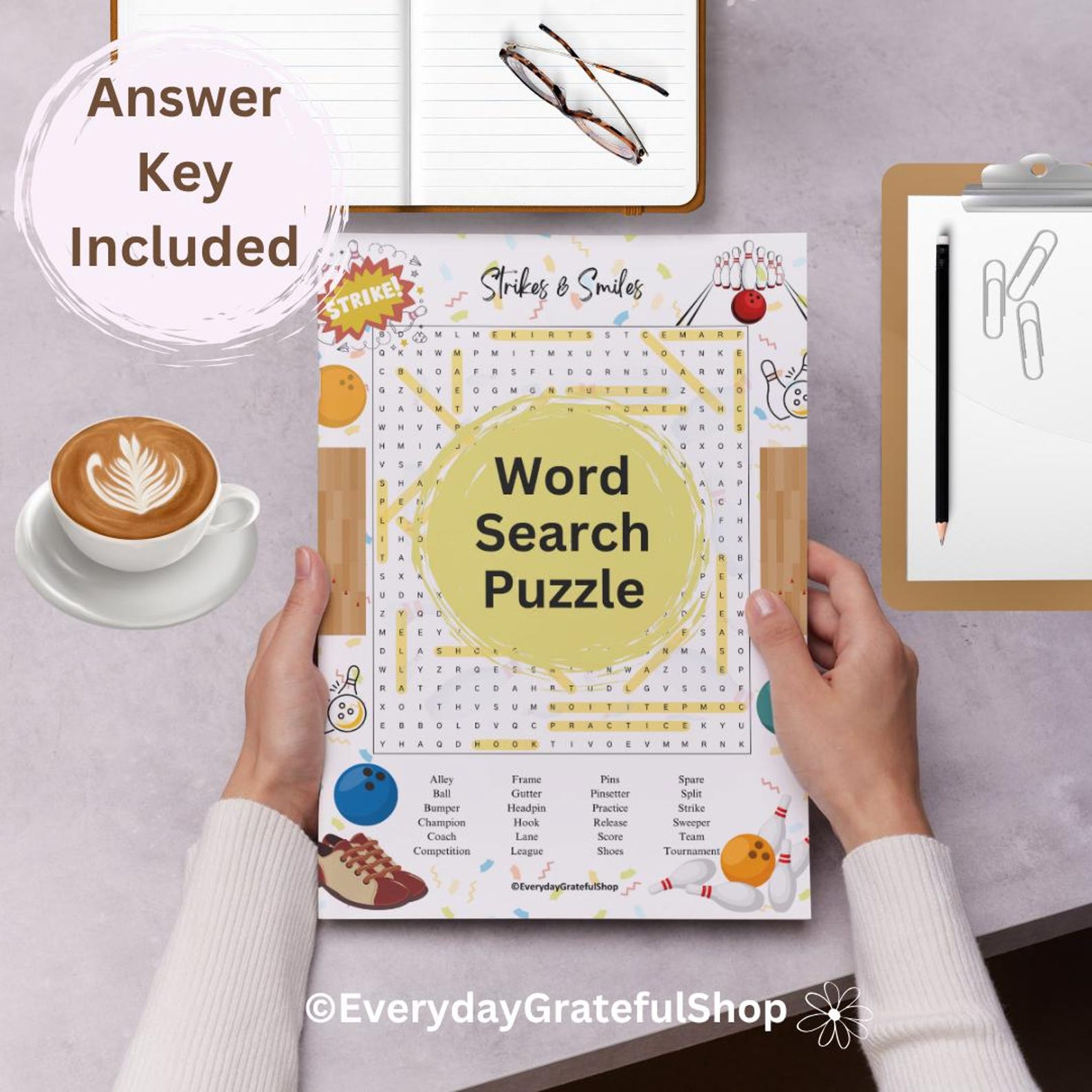 Bowling Word Search Puzzle: Printable Kids Party Game (PDF Download - Etsy