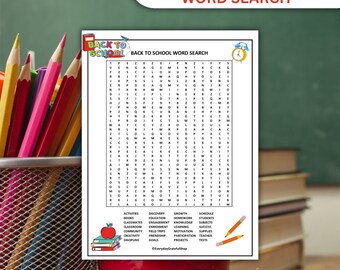 Back to School Word Search - Etsy