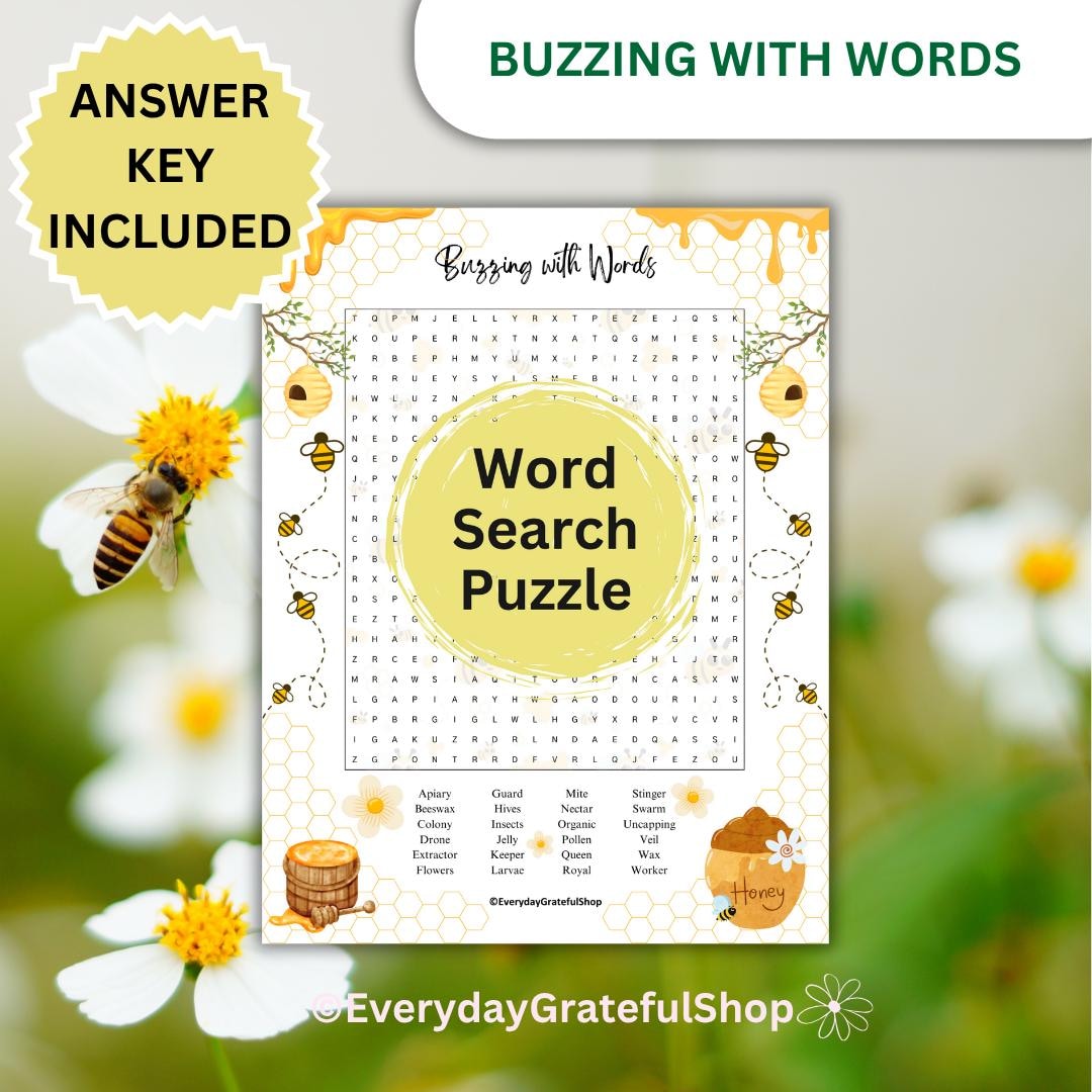 Bee Word Search Puzzle: Fun Insect Activity (PDF Download) - Etsy UK