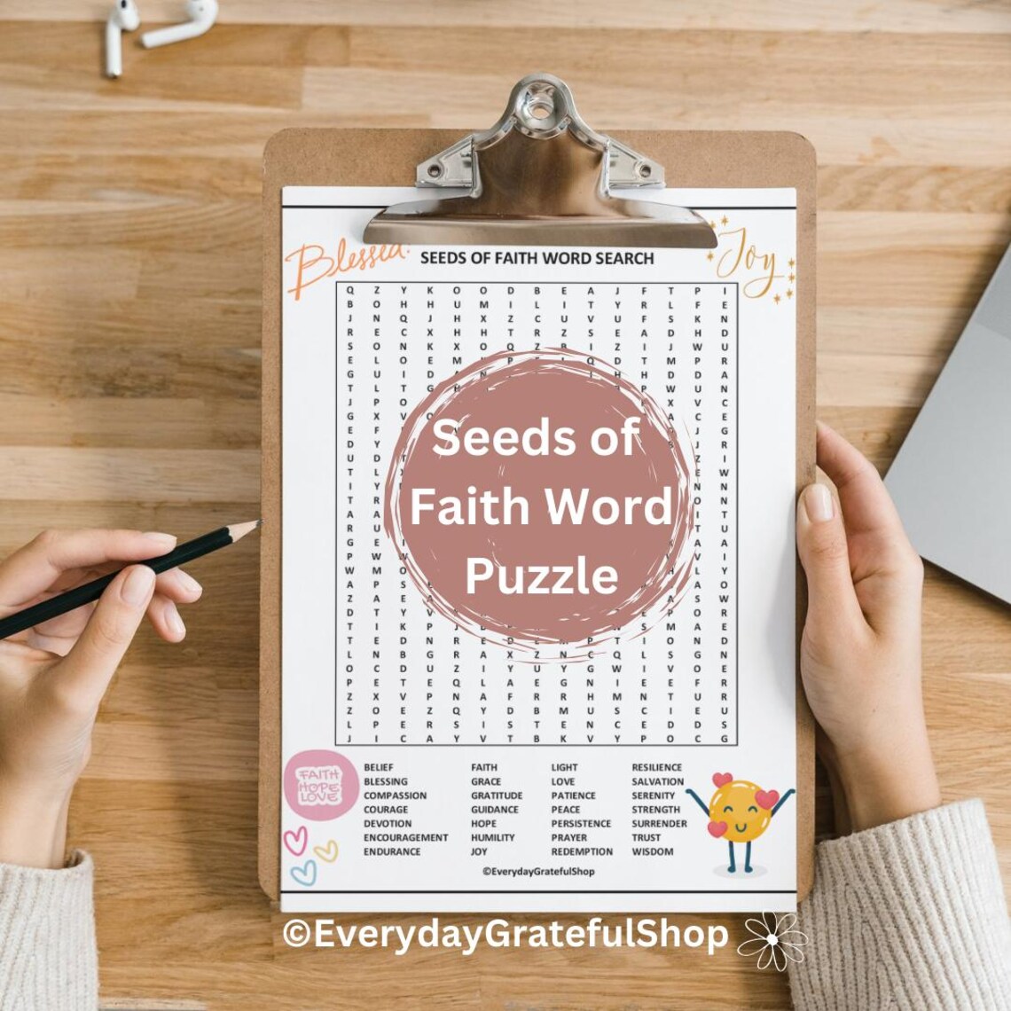 Seeds of Faith Word Search Puzzle: Faith-themed Activity (digital ...
