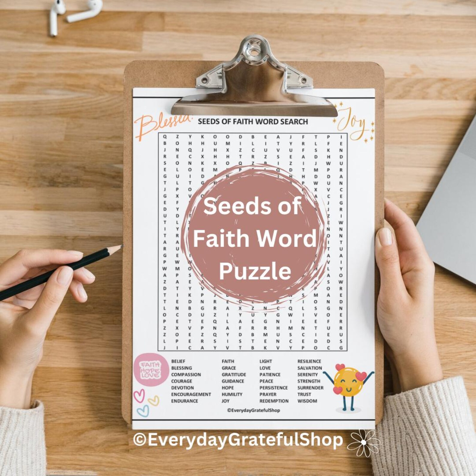 Seeds of Faith Word Search Puzzle: Faith-themed Activity (digital ...