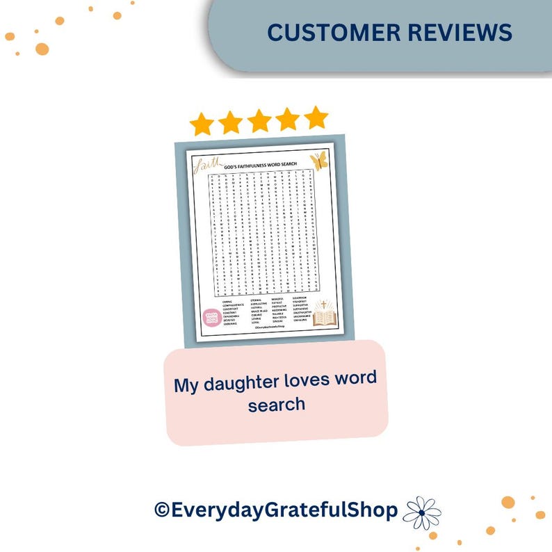 God's Faithfulness Word Search Puzzle: Bible Activity (digital Download ...