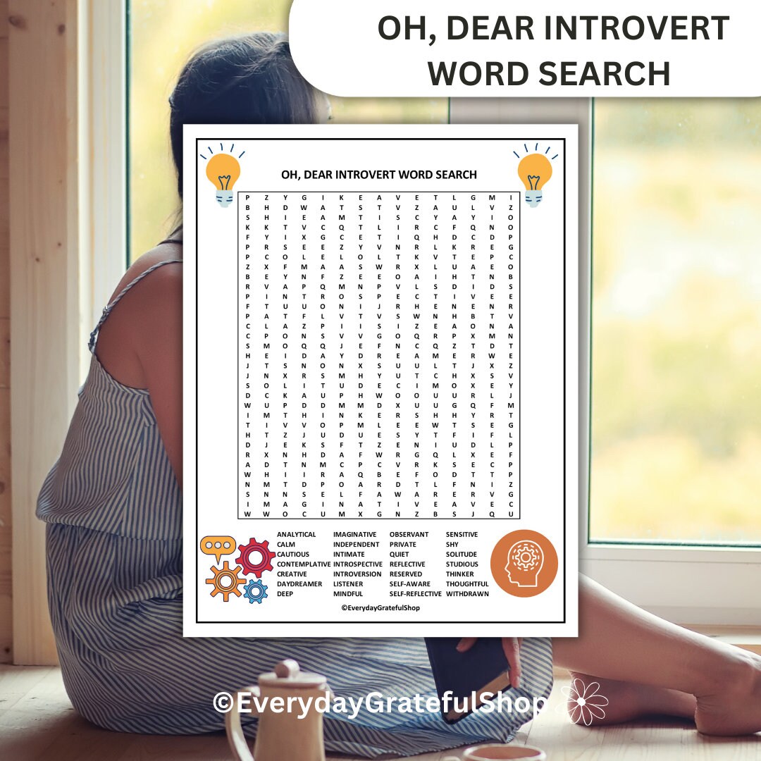 Oh Dear Introvert Word Search Introvert Puzzle Fun Word Search Activity ...