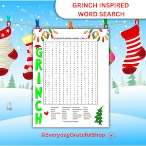 Grinch Word Search Svg - Etsy