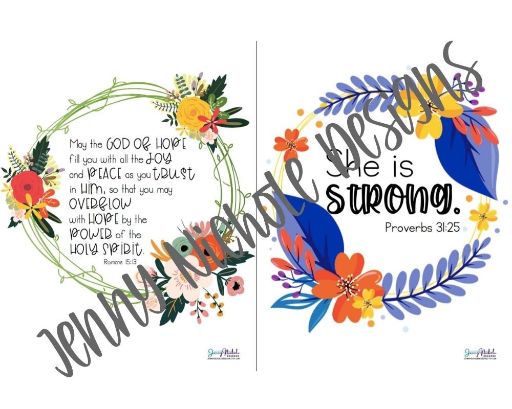 PRINTABLE Planner: Bible Scripture/verse Poster Pack - Set 4 - 34 ...
