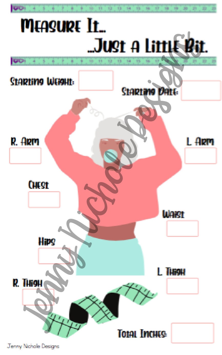 PRINTABLE Bullet Journal Planner: Weight Loss/measurements Tracker ...