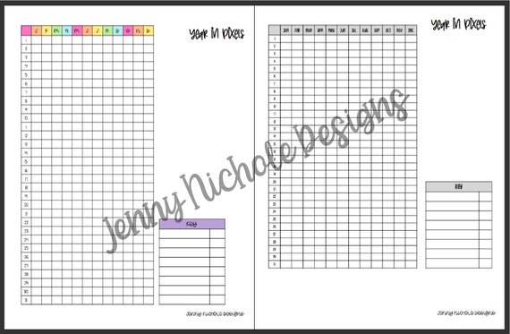 PRINTABLE Bullet Journal Planner/insert: VERTICAL Year in - Etsy