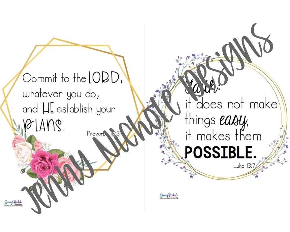 PRINTABLE Planner: Bible Scripture/verse Poster Pack - Set 3 - 20 ...
