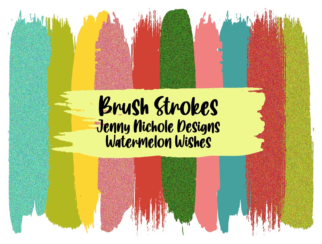 Glitter Watermelon Brush Strokes: PNG File With Background (digital ...