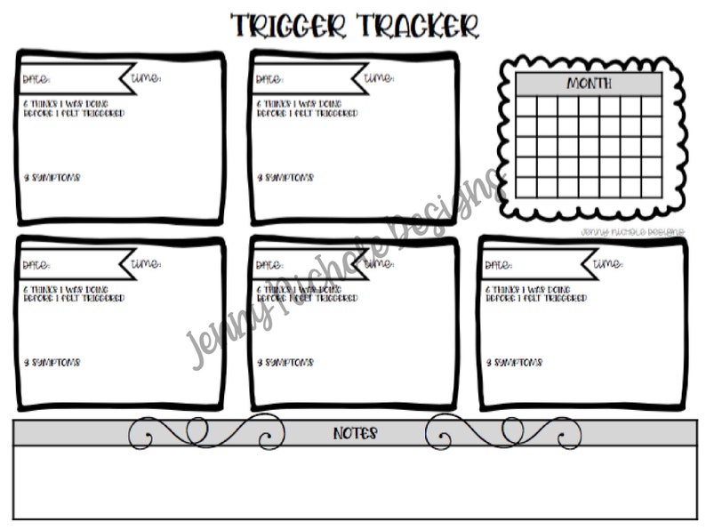 PRINTABLE Bullet Journal Planner/insert: Mood Trigger Tracker With ...