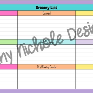 Digital Bullet Journal: Grocery List/meal Plan/task List/habit, Clean ...