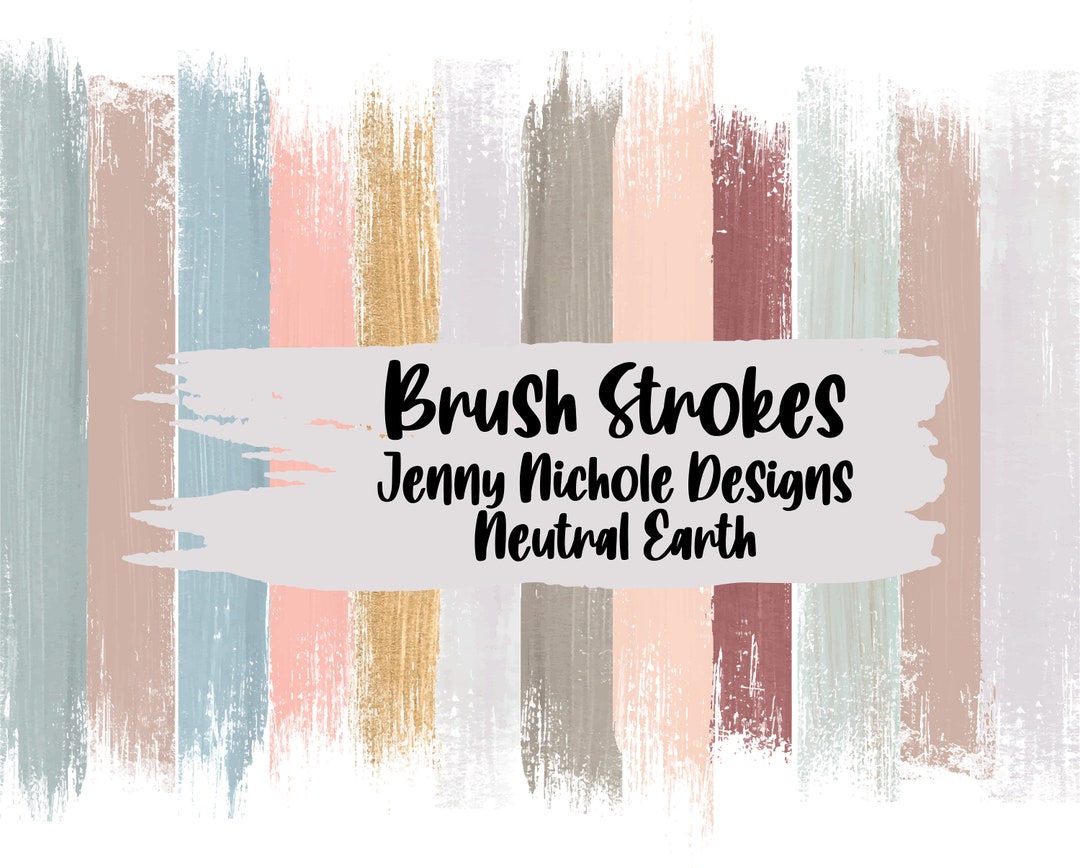 Digital Brush Strokes: Neutral Earth Tones Paint Strokes - PNG File ...