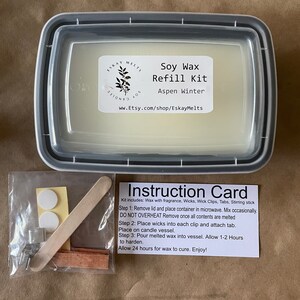 Candle Refill Kit | Soy Coconut Wax | Ready to Pour | Wooden Bowl ...