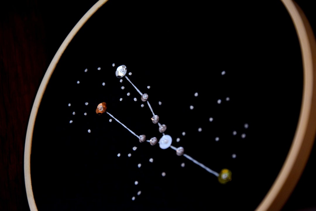 Embroidery Constellation of the Zodiac Taurus - Etsy