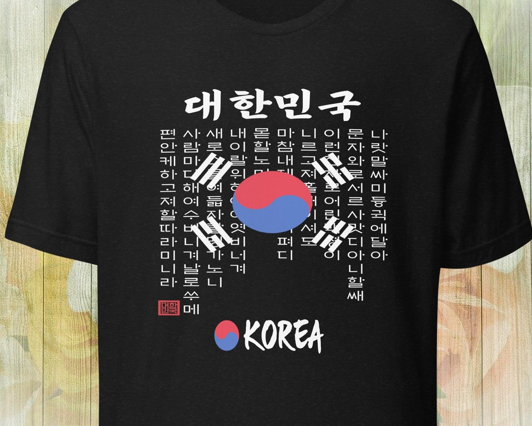KOREA Hun Min Jeong Eum T-shirt, Korean Hangul 大韓民國 - Etsy