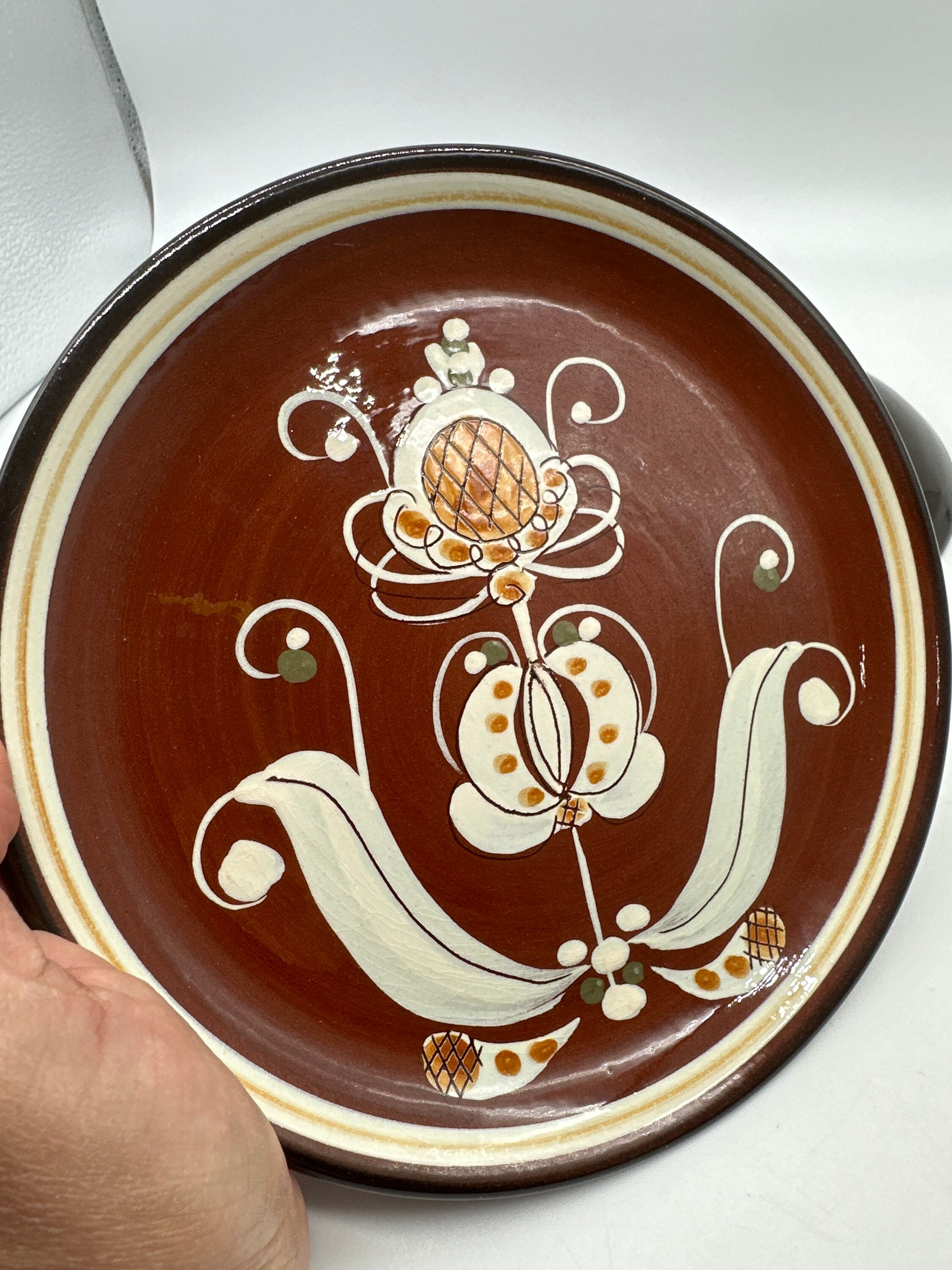 Rare Vintage Burkart Handarbeit Swiss Studio Pottery Folkart ...