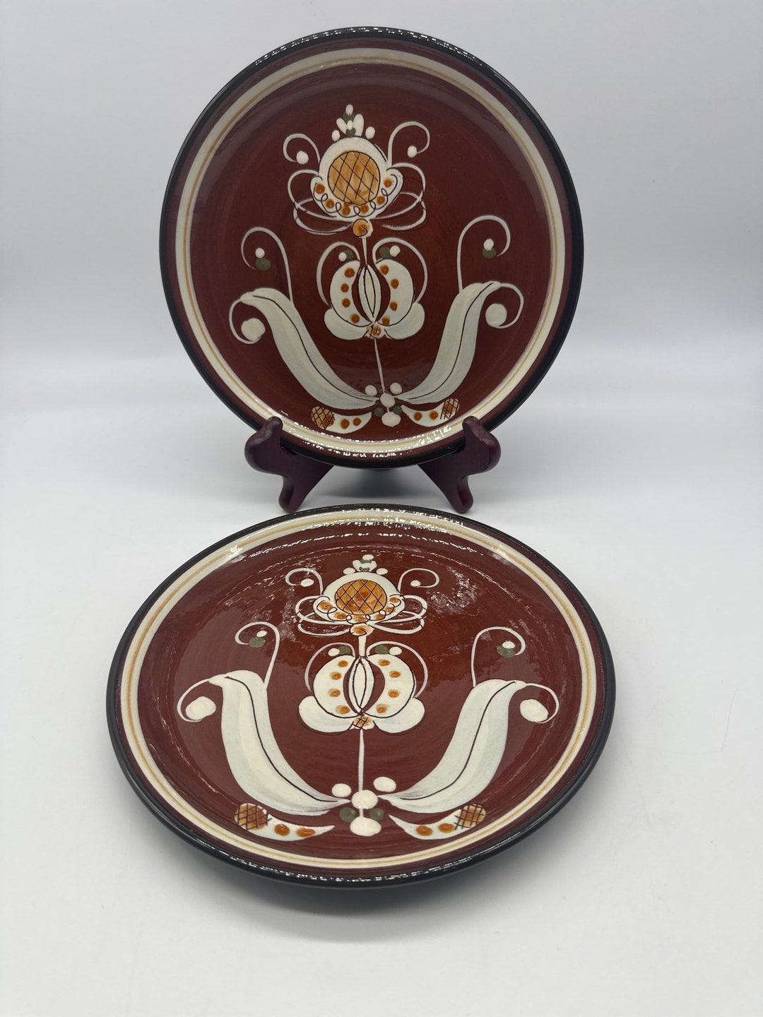 Rare Vintage Burkart Handarbeit Swiss Studio Pottery Folkart ...