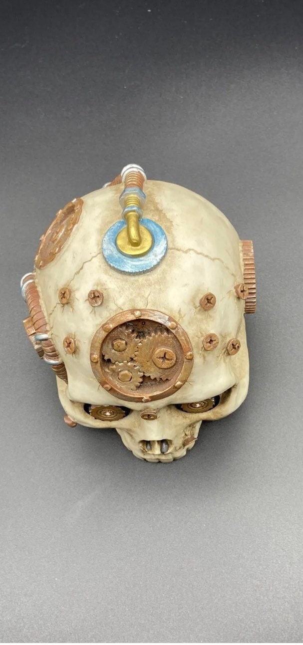 Ebros Steampunk Terminator Skull Figurine Cybernetic Clockwork - Etsy