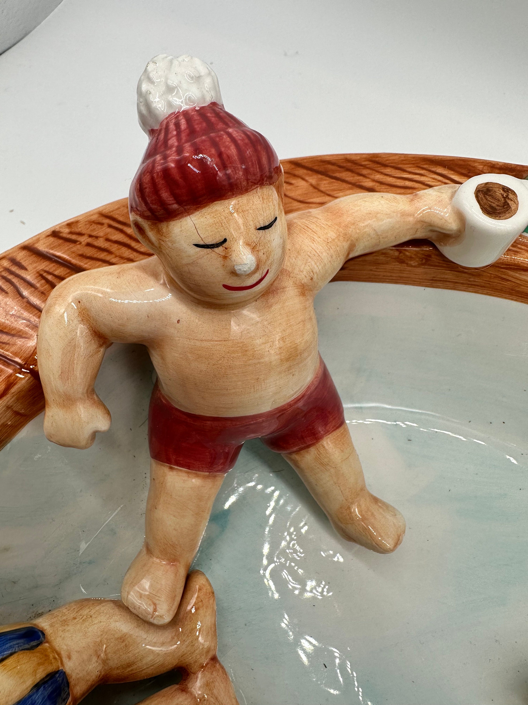 Vintage RARE Lotus 1995 Ski Lodge Hot Tub Chip & Dip Ceramic Bowl - Etsy
