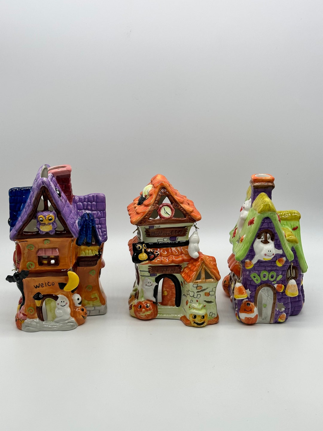 Elements Halloween Tea Light Haunted Houses Mansions Candle Decoration ...