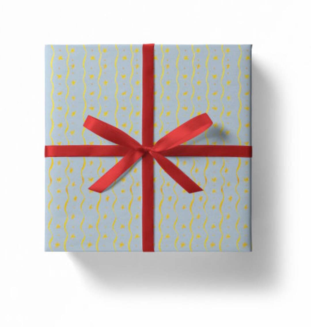 Golden Stars Wrapping Paper - Etsy