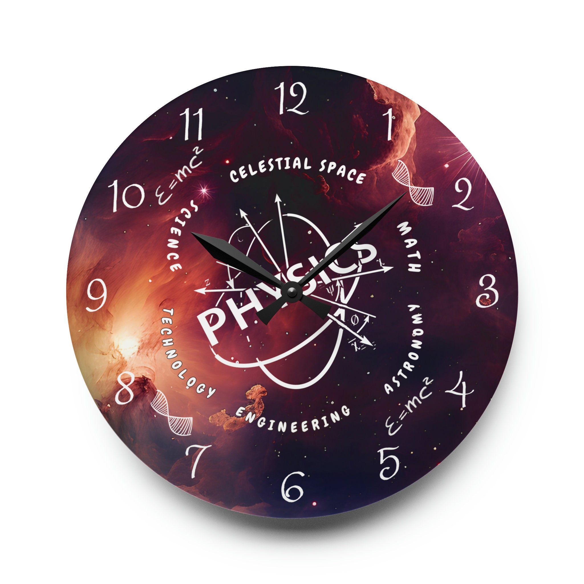 STEM Physics Wall Clock 8 Round AND 10.75 Round and Square, Science ...