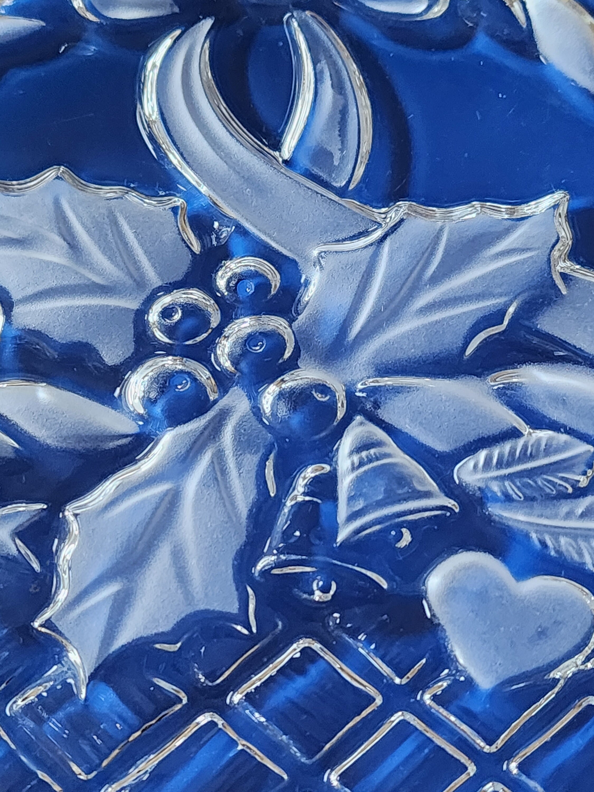 Vintage Mikasa Christmas Poinsettia Christmas Etched Basket, Crystal ...