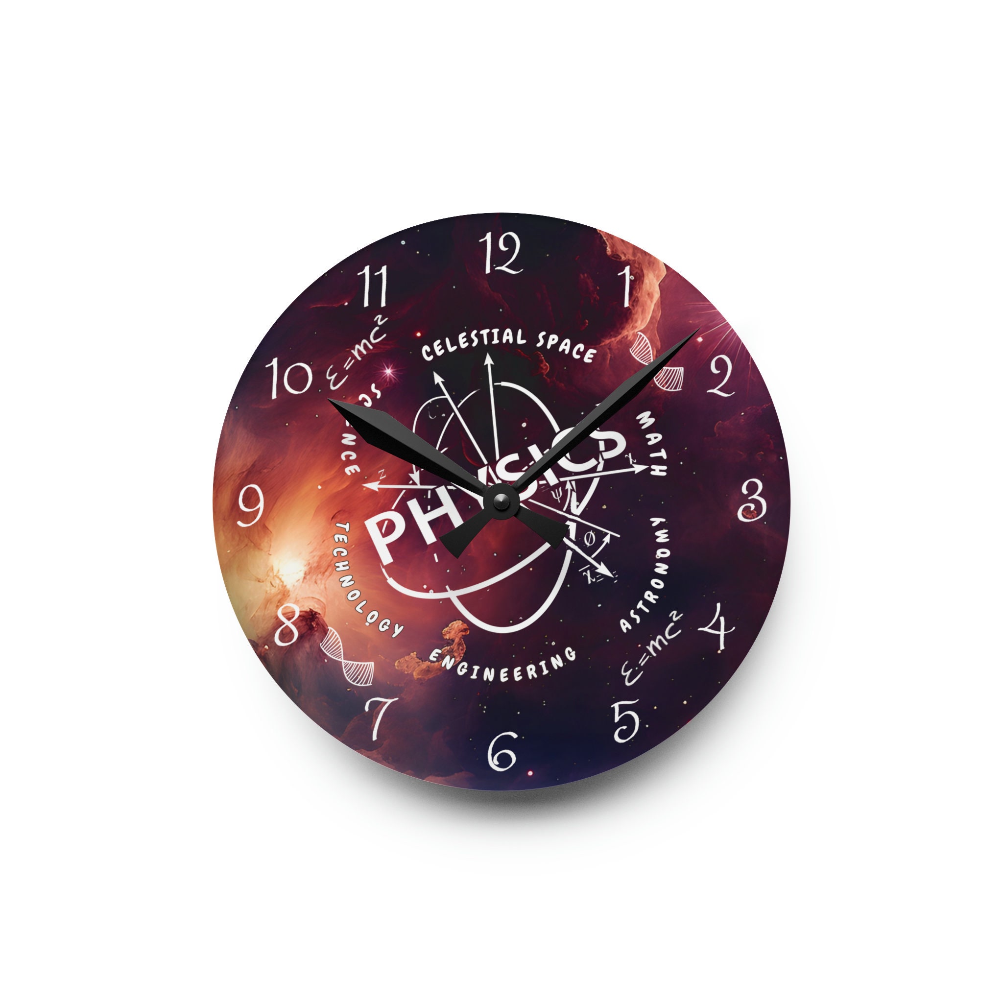 STEM Physics Wall Clock 8 Round AND 10.75 Round and Square, Science ...