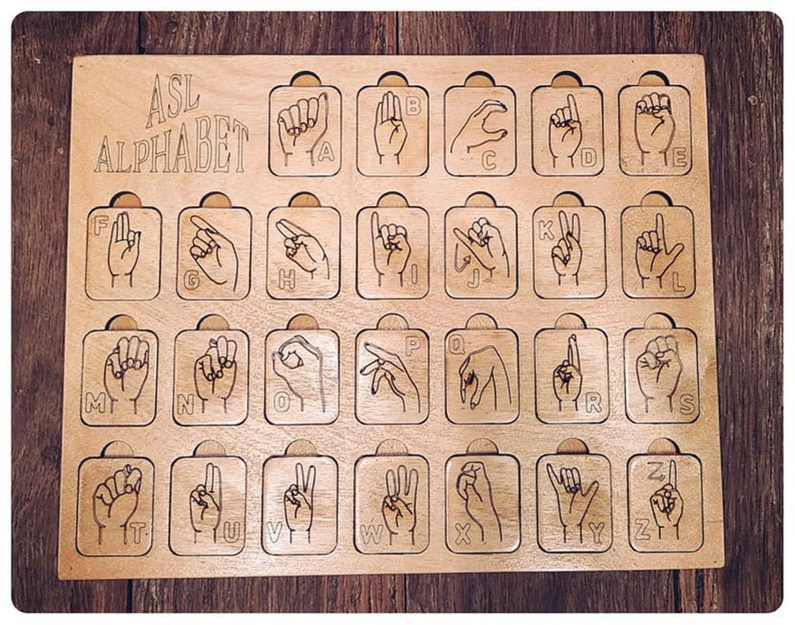 ASL Alphabet Sign Language Board | Etsy