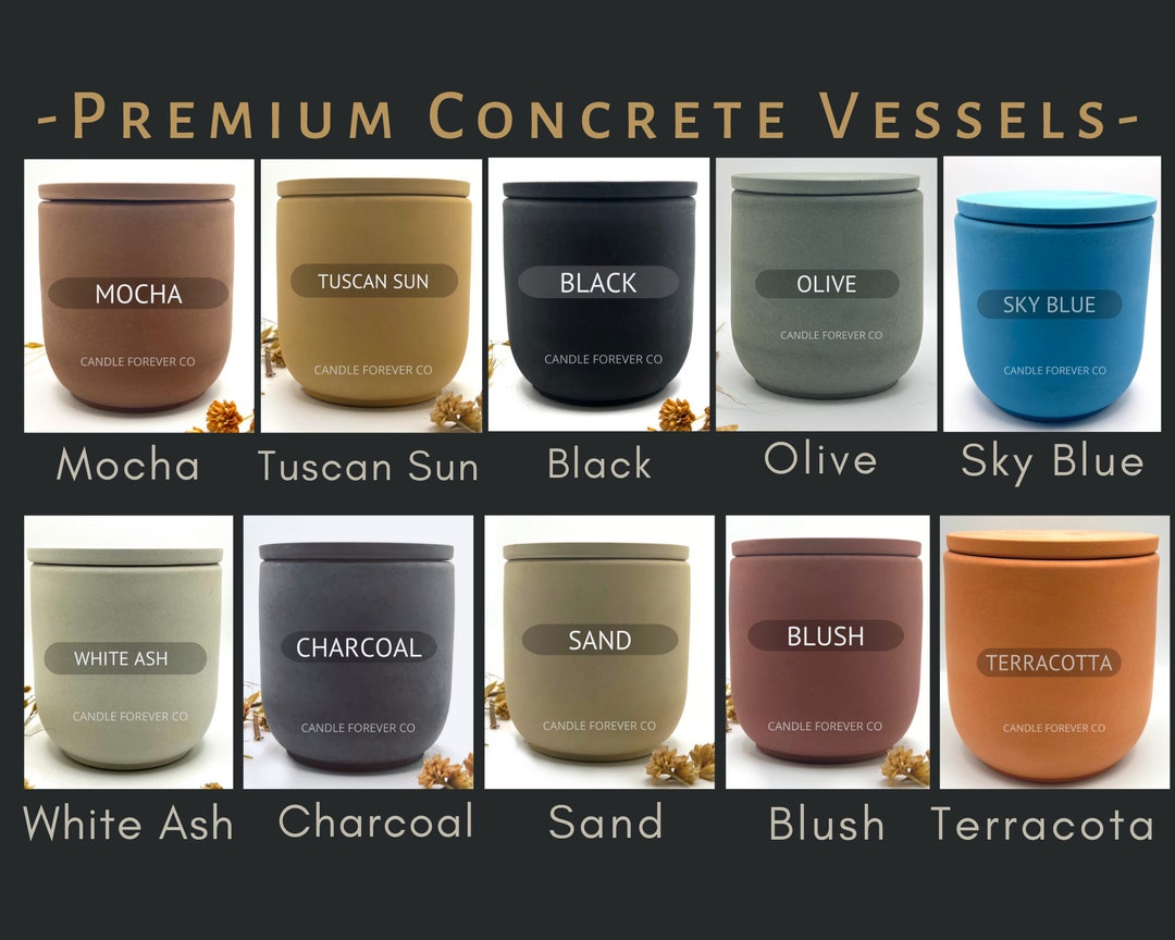 Hand-made Cement Jar 9oz Concrete Candle Vessel With Lid Planter - Etsy