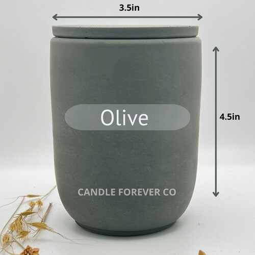 Large Hand-made Cement Jar 15 Oz Concrete Candle Vessel With - Etsy