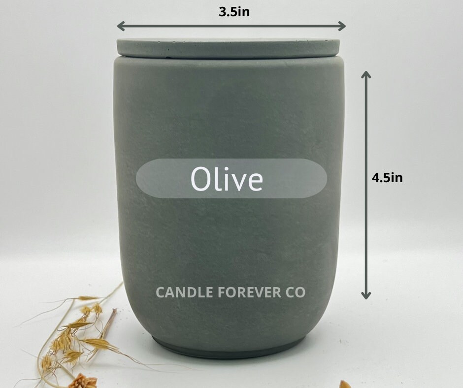 Large Hand-made Cement Jar 15 Oz Concrete Candle Vessel With - Etsy