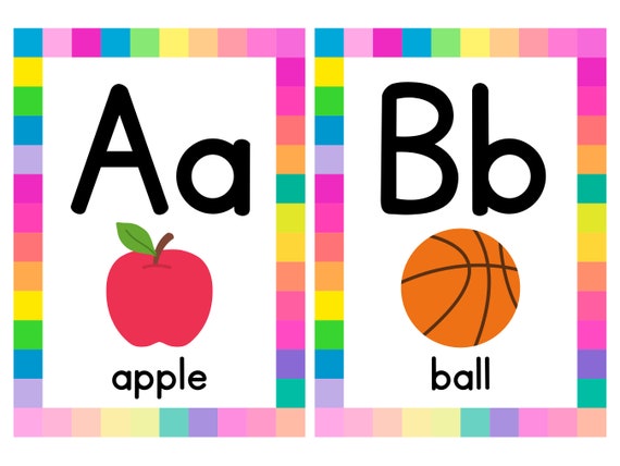 A-Z Flash Cards Alphabet Flash Cards Digital Download - Etsy