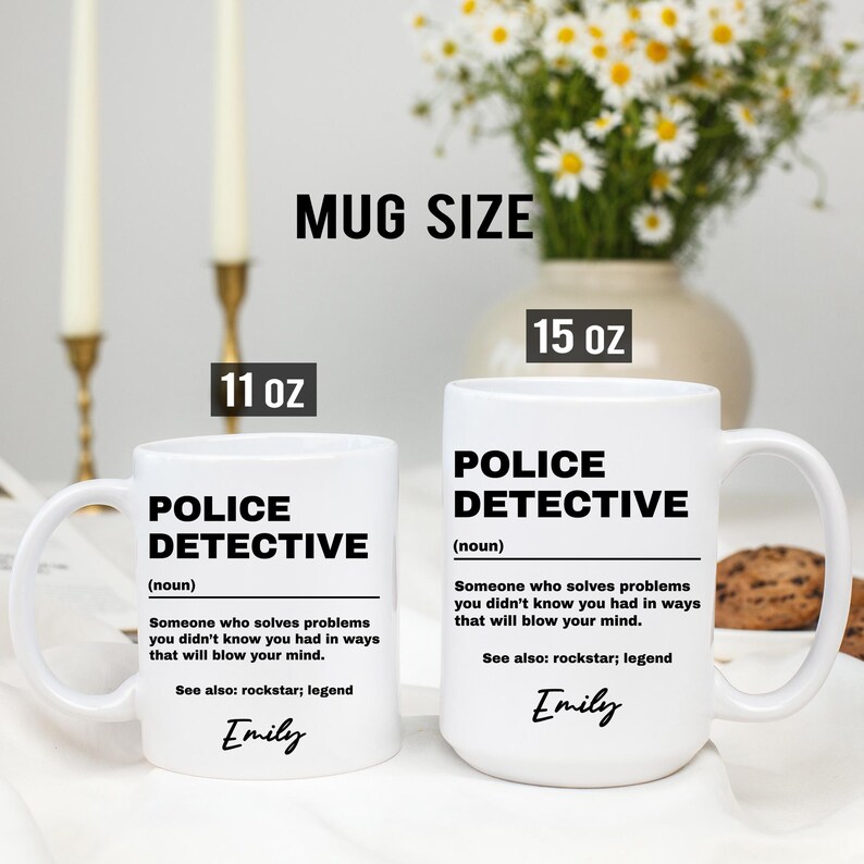 Police Detective Gift, Personalized Police Detective Mug, Custom Gifts ...