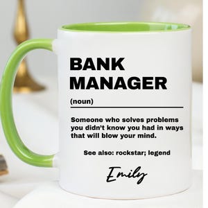 Personalized Bank Manager Gift, Bank Manager Mug, Custom Gifts for Bank ...