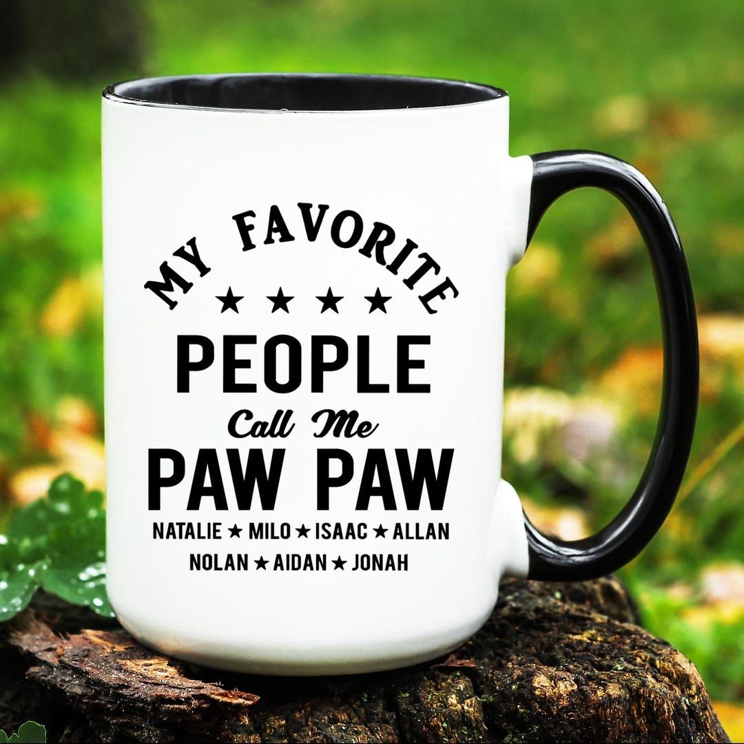 Paw Paw Mug With Names, Paw Paw Gift for Fathers Day, Gift for Paw Paw ...