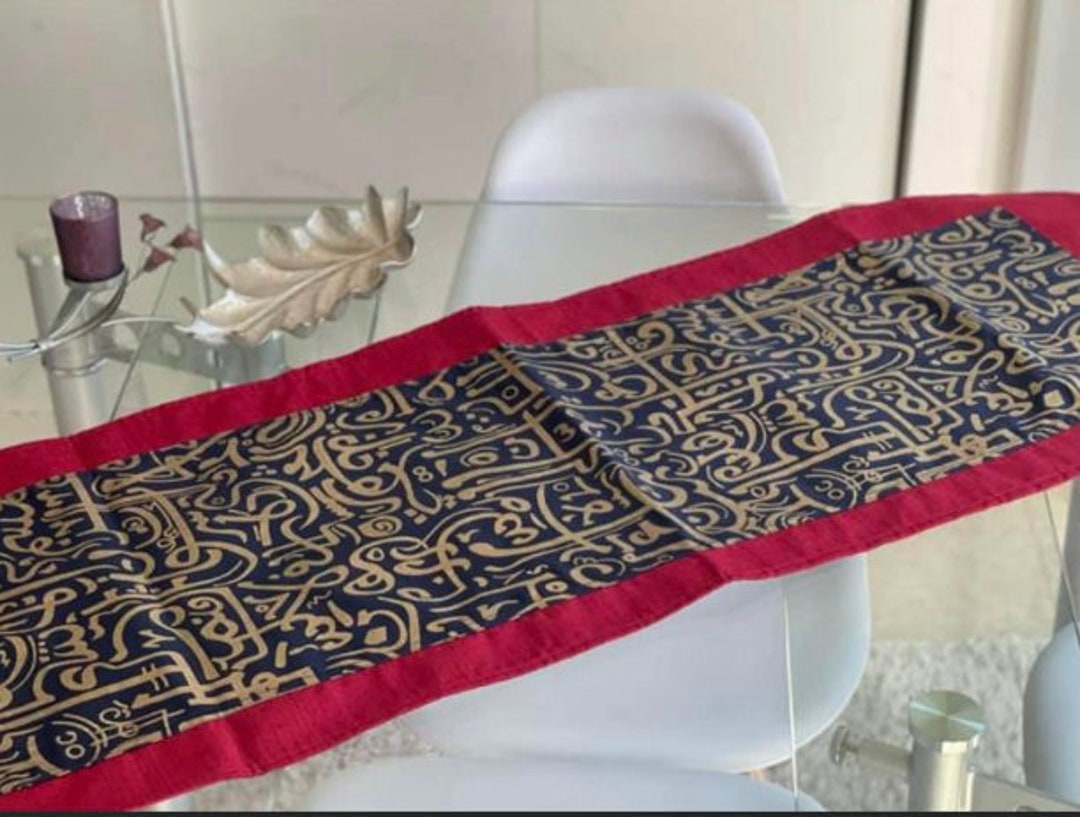 Handmade, Table Runner, Arabic Calligraphy, Table Cover, Tablecloth ...