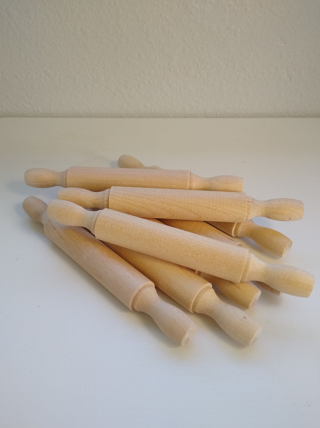 5 Mini Wood Rolling Pins Set of 8, Diy Unfinished Miniature Wooden ...