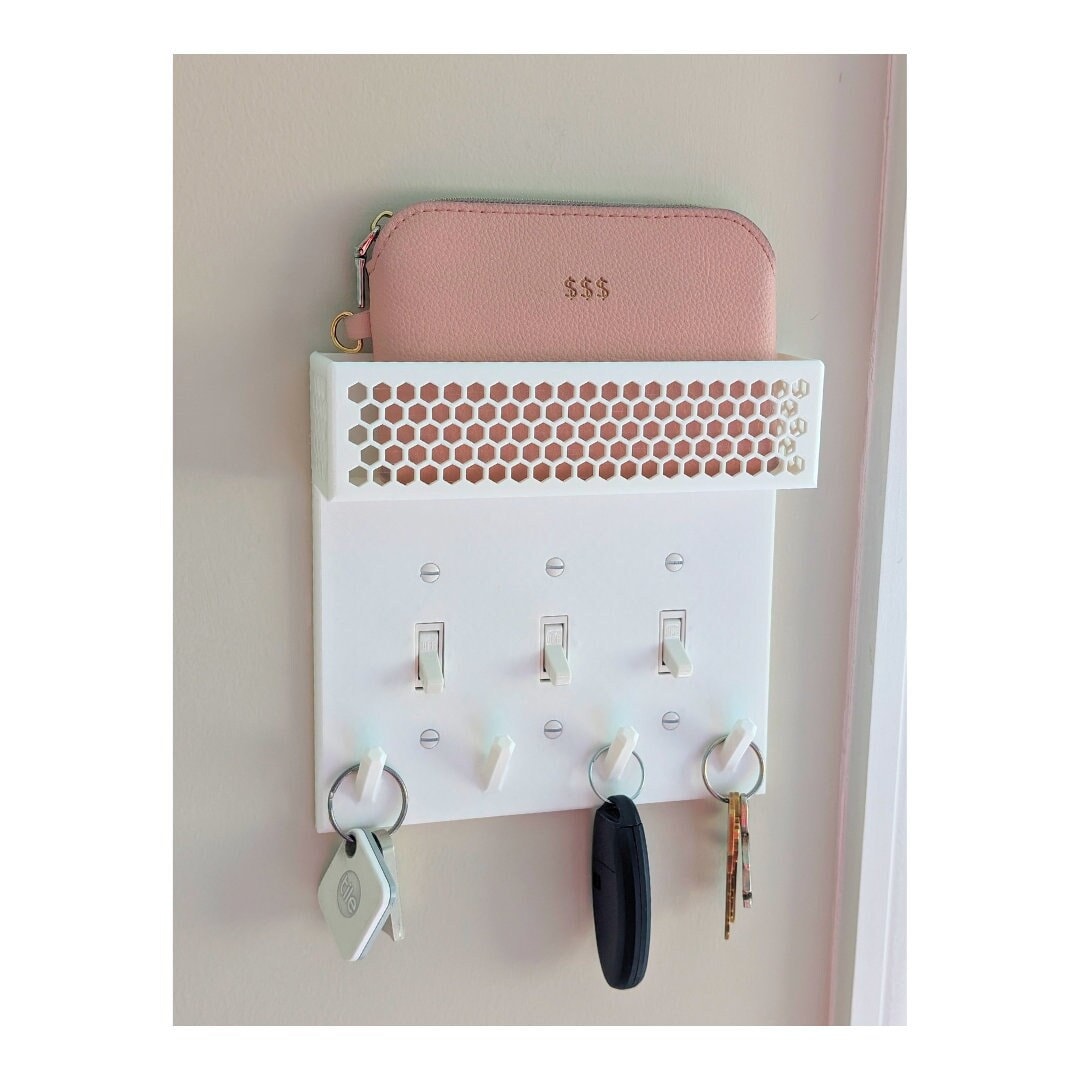 Light Switch Key & Wallet Storage - Entryway Switch Plate Organizer ...