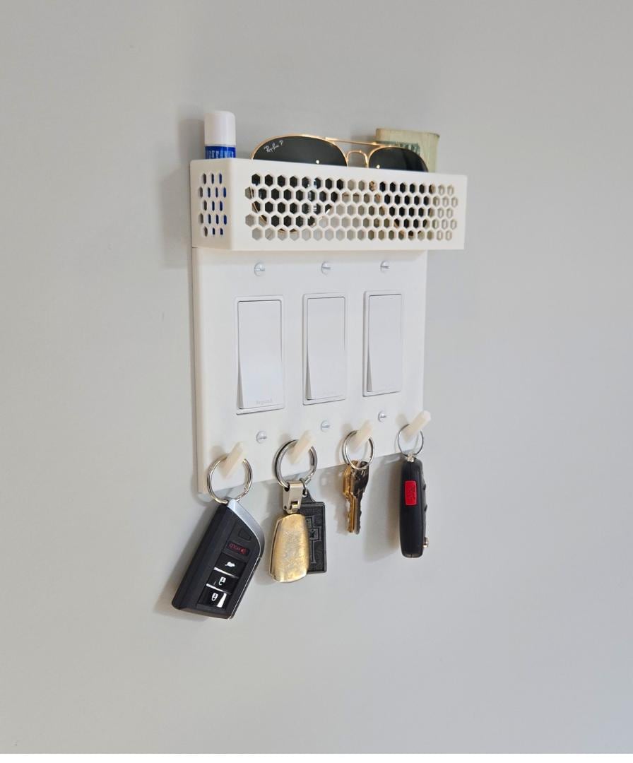 Light Switch Key & Wallet Storage - Entryway Switch Plate Organizer ...