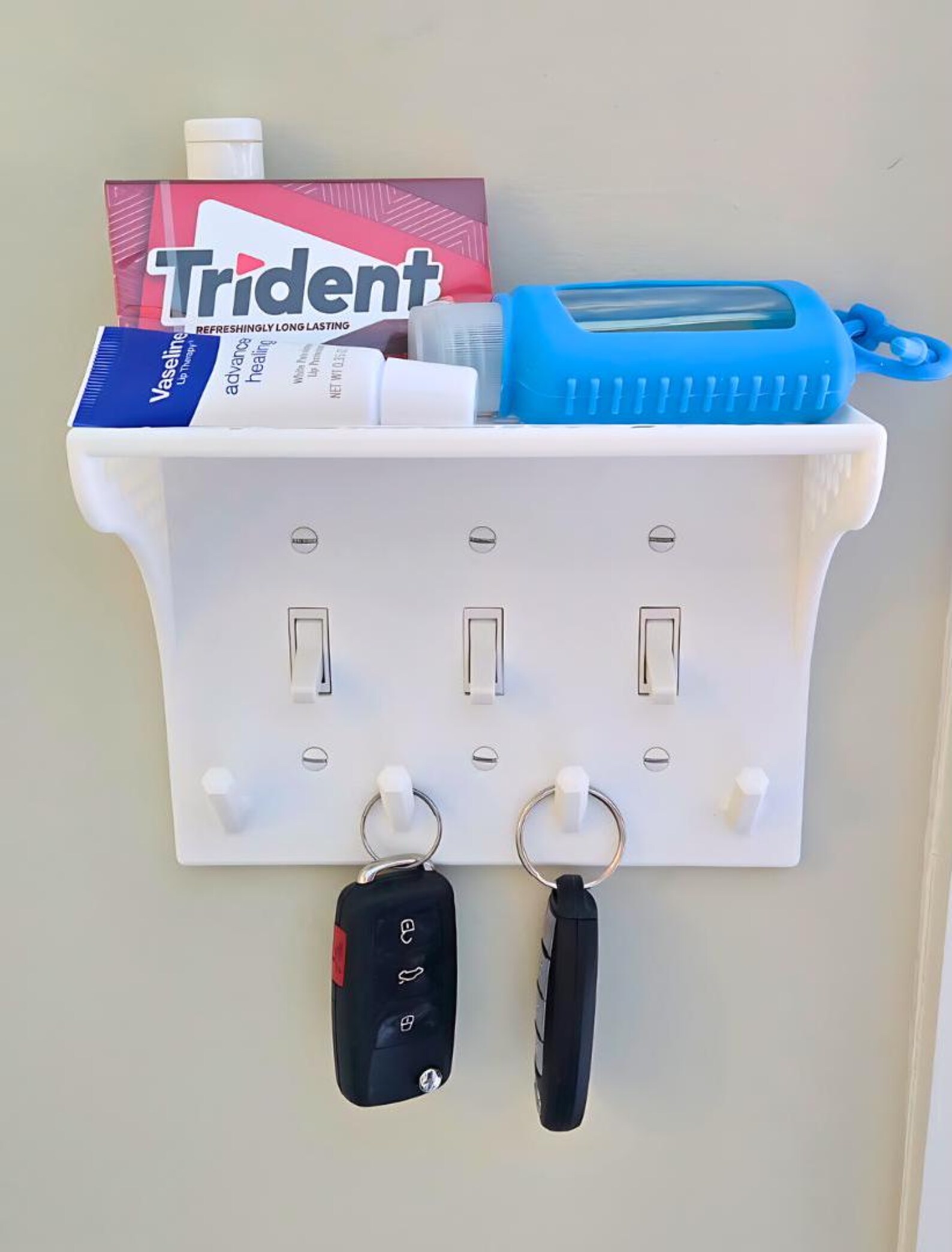Light Switch Key & Wallet Storage - Entryway Switch Plate Organizer ...