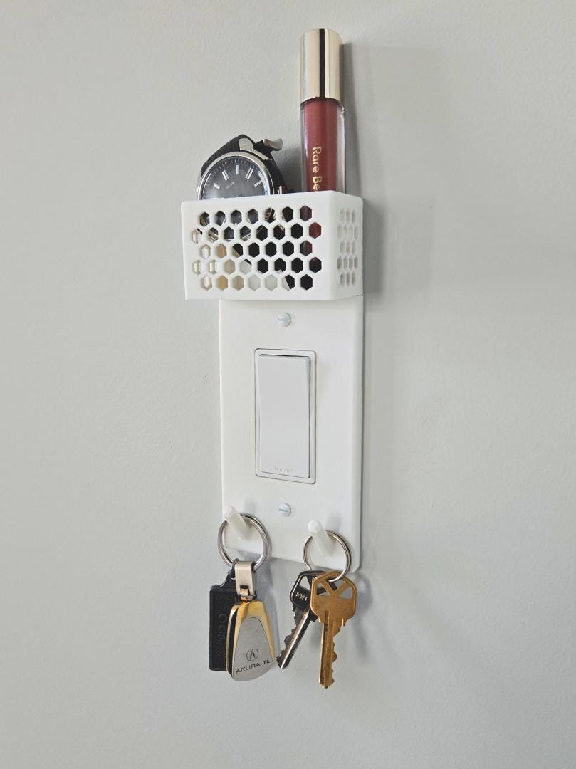 Light Switch Key & Wallet Storage - Entryway Switch Plate Organizer ...