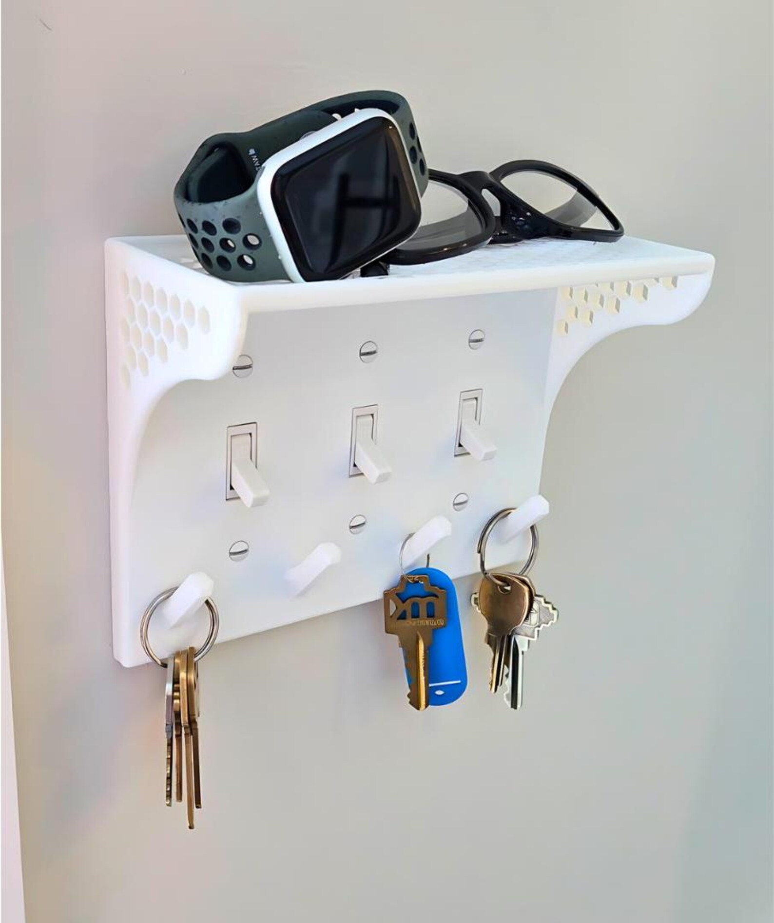 Light Switch Key & Wallet Storage - Entryway Switch Plate Organizer ...