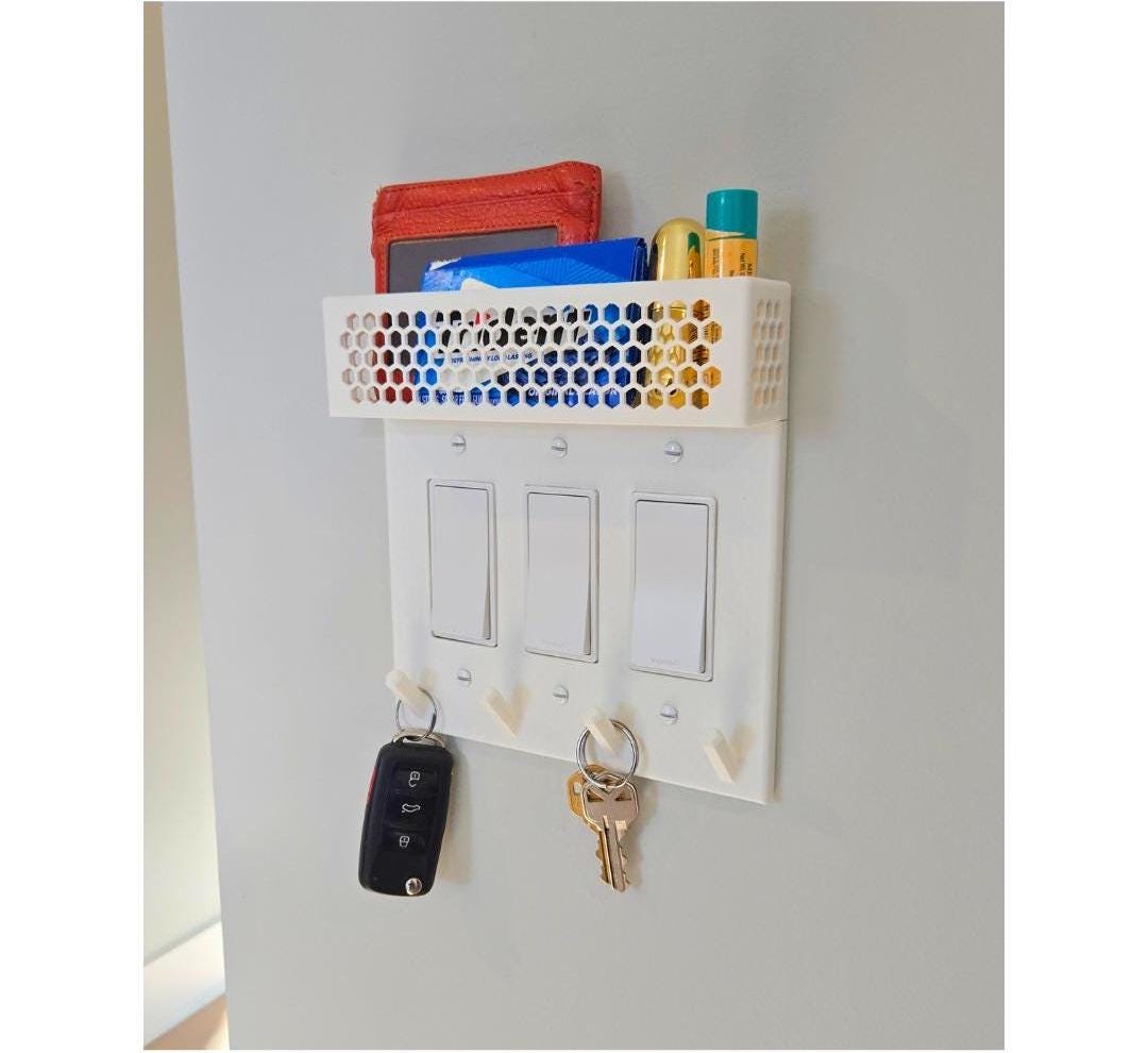 Light Switch Key & Wallet Storage - Entryway Switch Plate Organizer ...