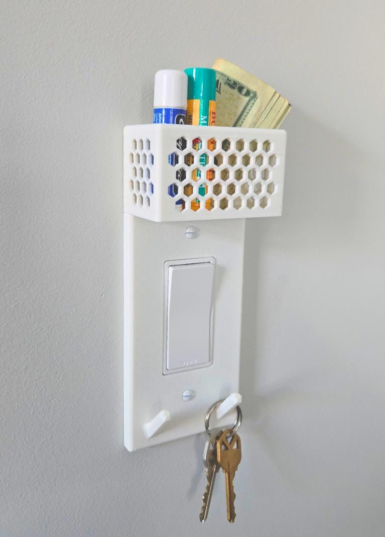 Light Switch Key & Wallet Storage - Entryway Switch Plate Organizer ...
