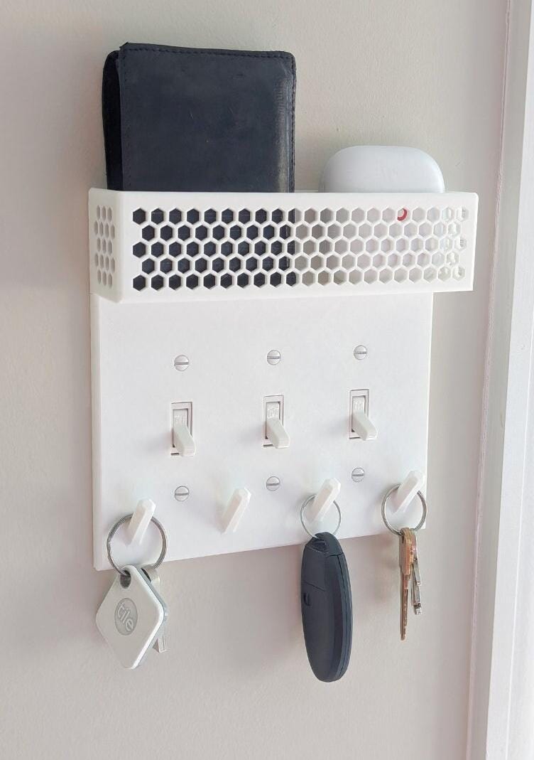 Light Switch Key & Wallet Storage - Entryway Switch Plate Organizer ...