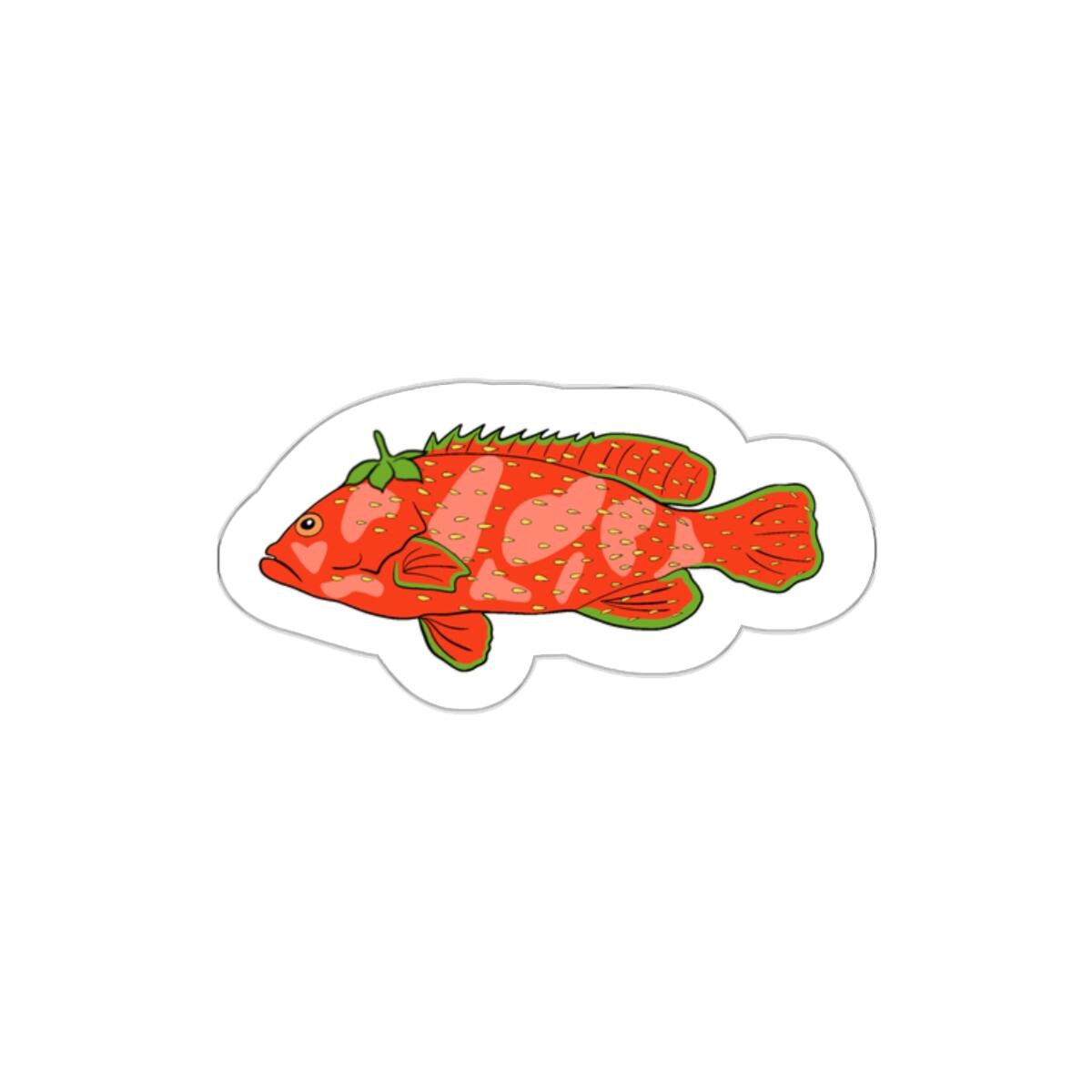 Strawberry Grouper Sticker - Etsy